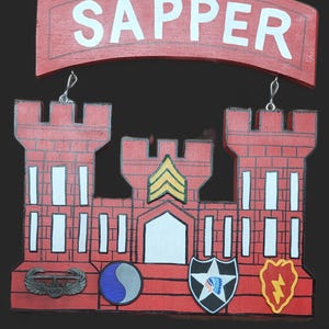 Lg. Army Engineer Castle With Sapper Tab Plaque - Etsy