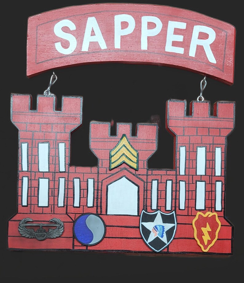 Lg. Army Engineer Castle With Sapper Tab Plaque - Etsy