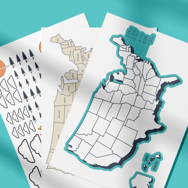 50 States Photo Map - Etsy