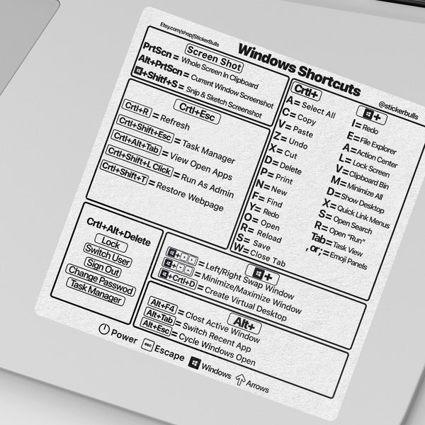 Windows of Shortcut Sticker - Etsy UK