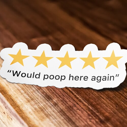 5 Star Poop Sticker Poop Review Sticker Funny Restroom - Etsy