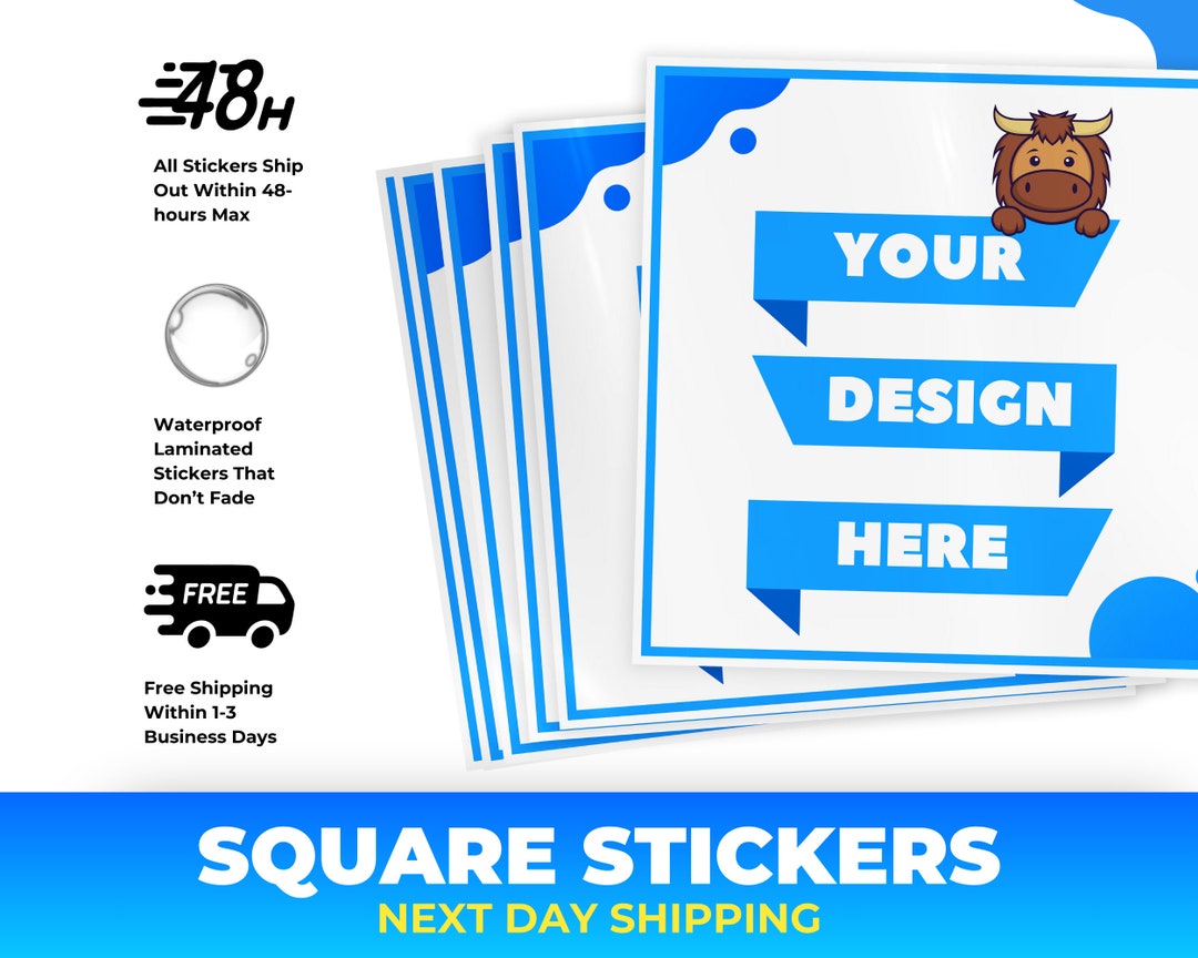 Custom Square Stickers, Custom Square Stickers, Square Labels, Square ...