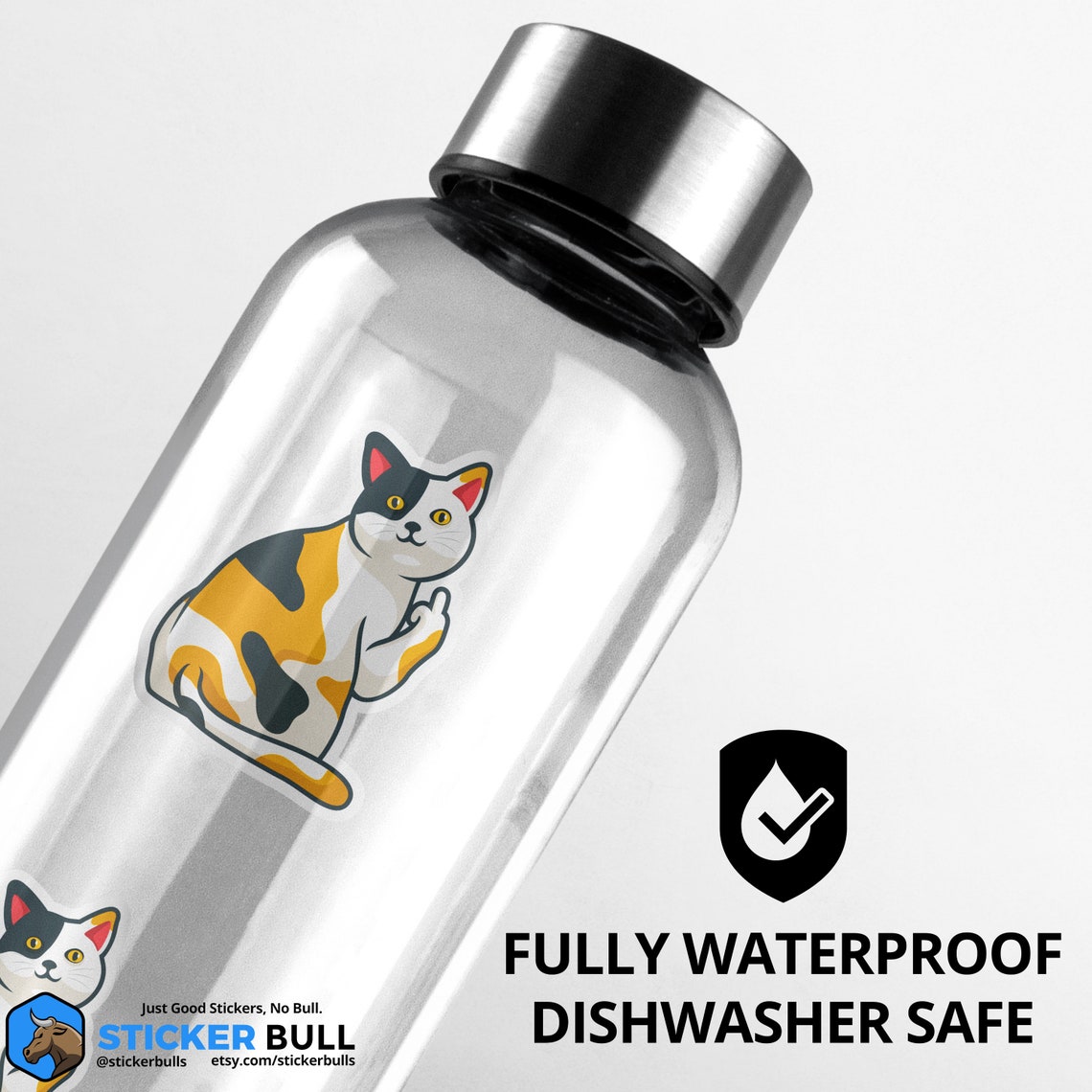 Cat Flipping off Sticker Funny Meme Sticker Cat Mom Cat - Etsy