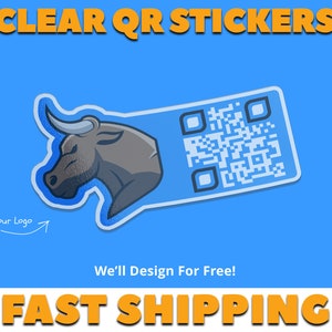 Custom Clear QR Code, QR Code Stickers, Custom Clear Sticker ...