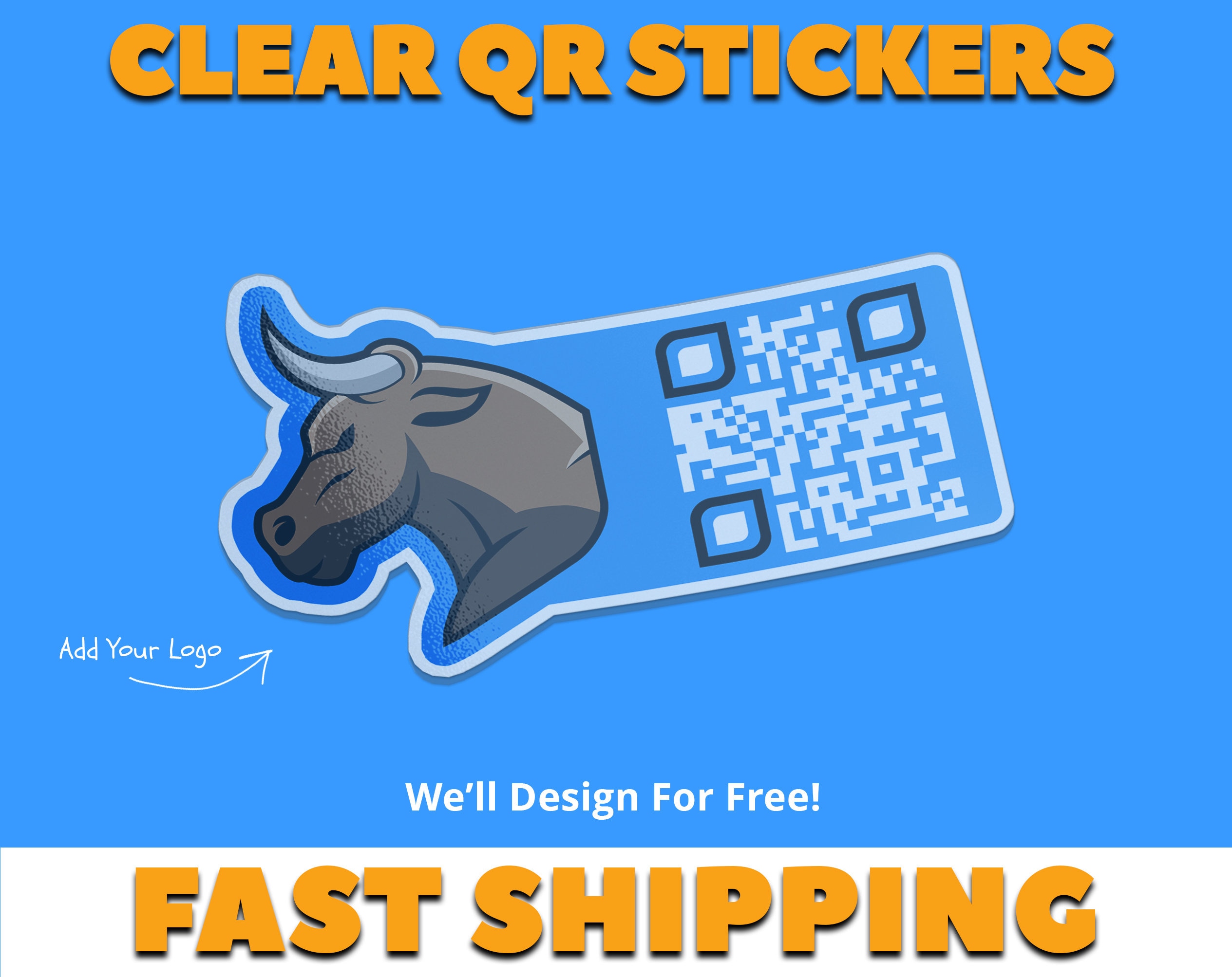 Custom Clear QR Code, QR Code Stickers, Custom Clear Sticker ...