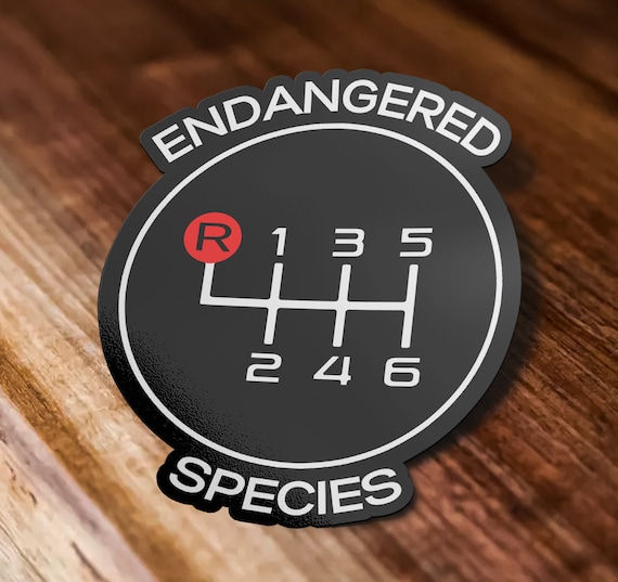 Endangered Species Sticker Six Speed Manual Car Sticker | Etsy