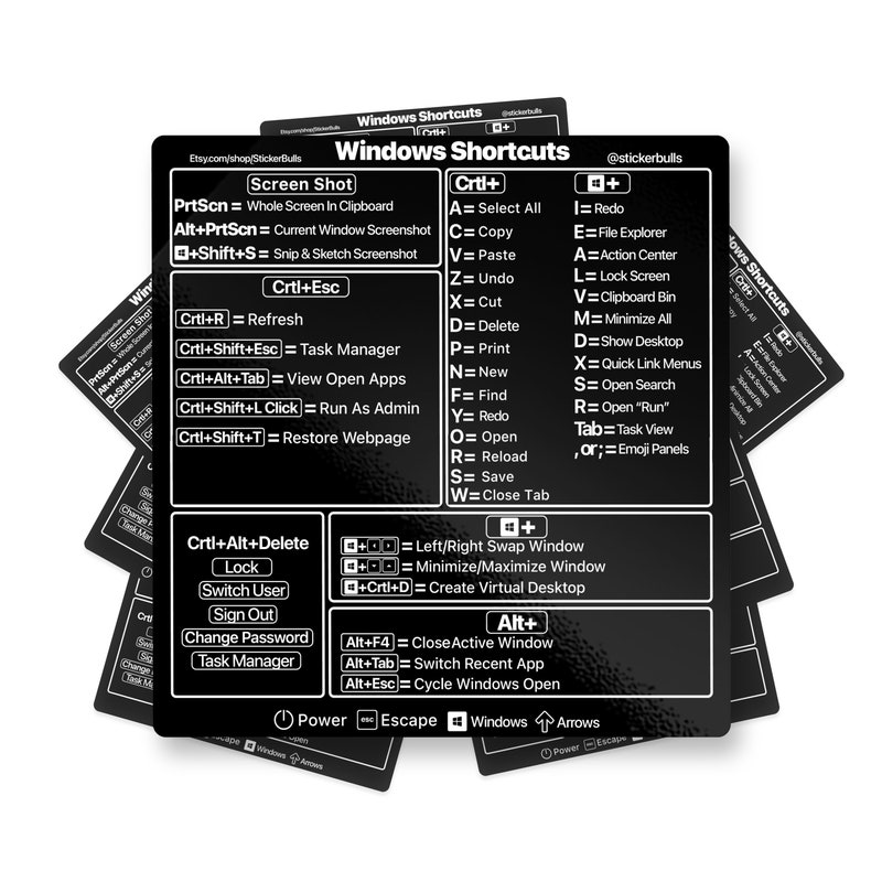 Windows of Shortcut Sticker - Etsy UK