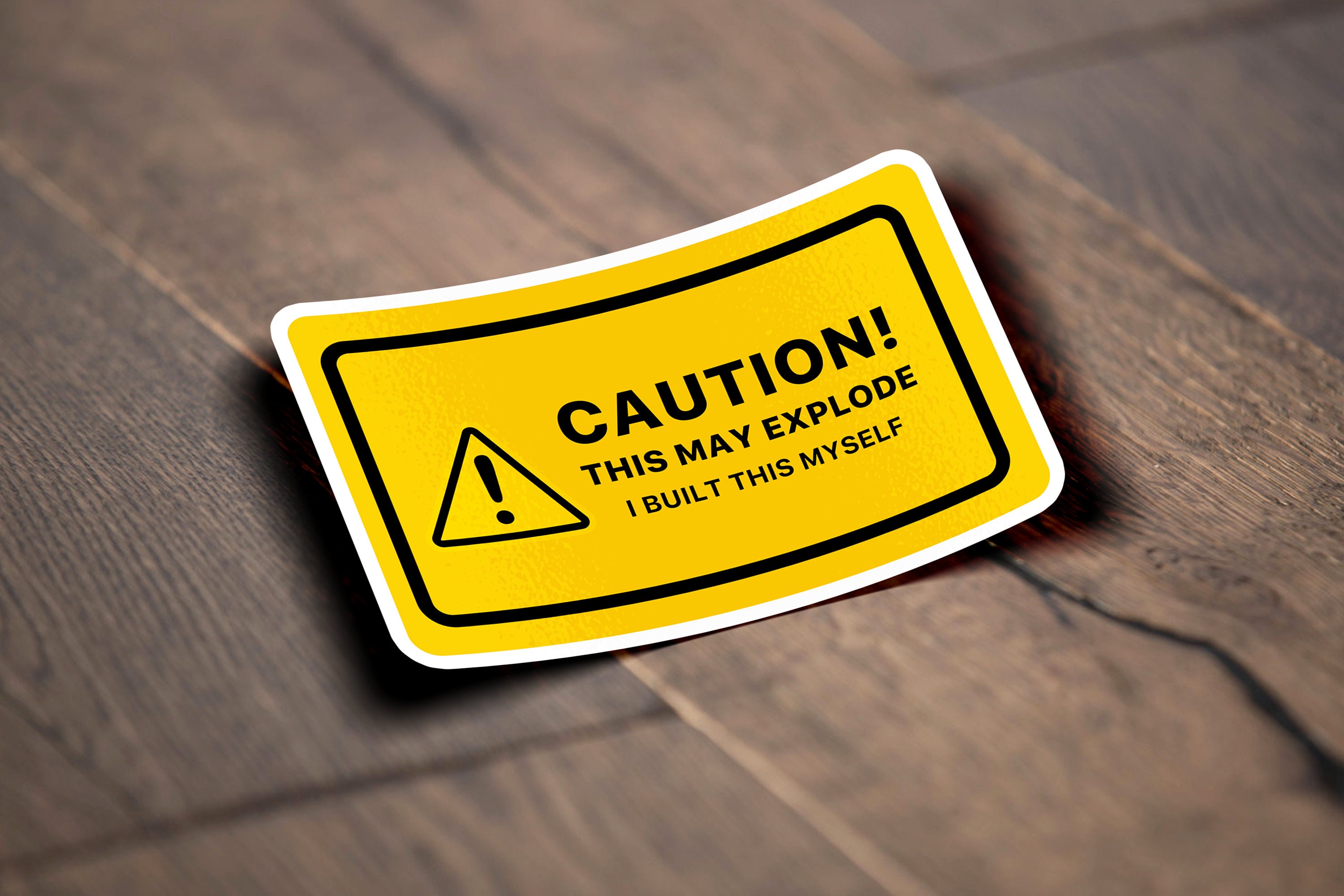 Caution This May Explode Sticker I Built This Myself Sticker - Etsy