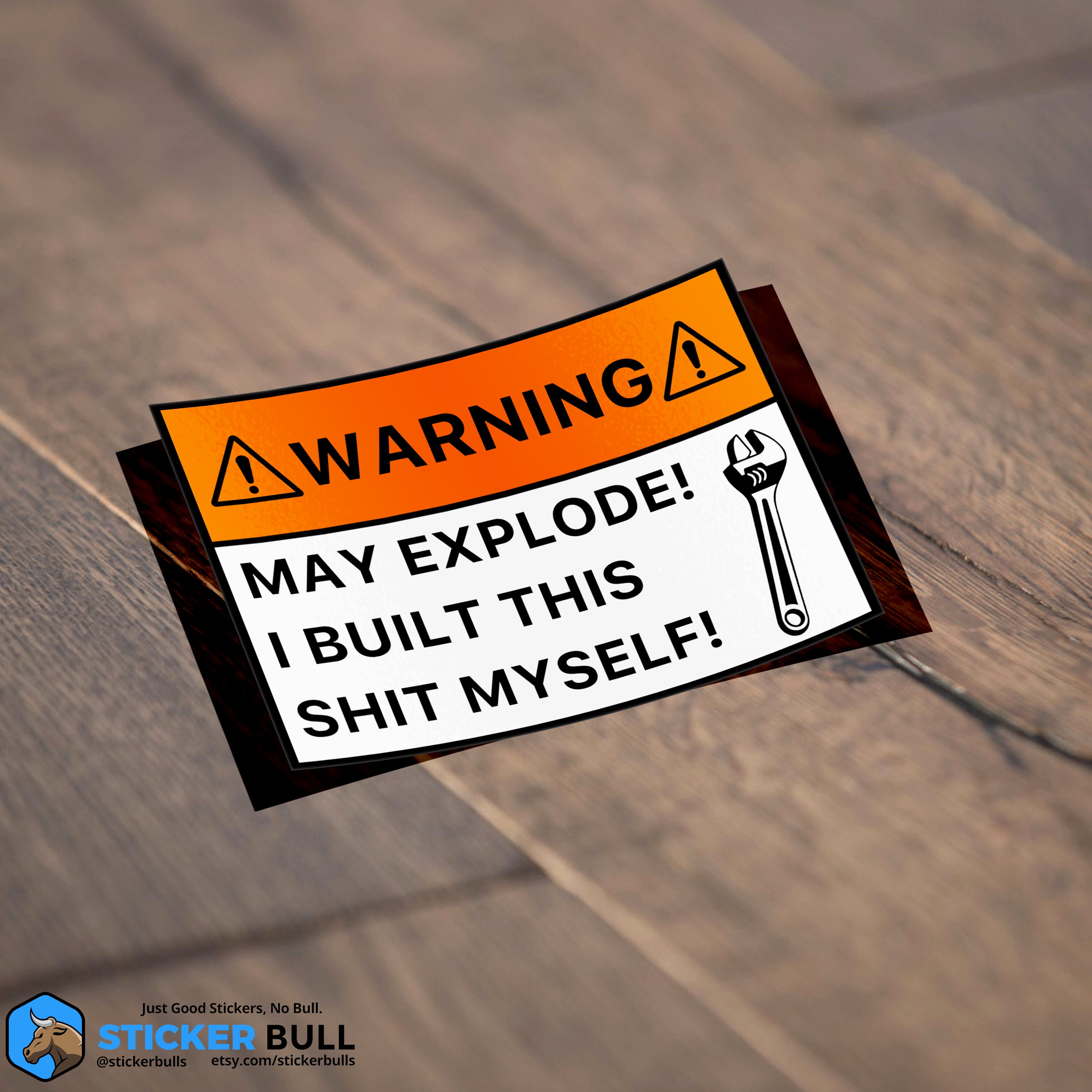 Warning Sticker May Explode Sticker Built This My Self Car - Etsy