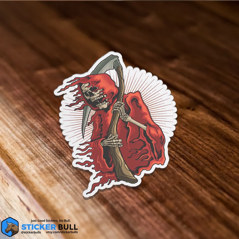 Grim Reaper Sticker Hell Sticker Meme Sticker Skelton - Etsy