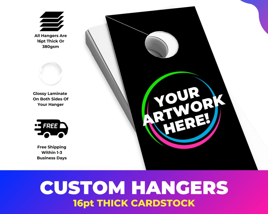 Custom Door Hangers, Front and Back Printed Door Hangers, Personalized ...