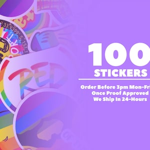 100 Custom Logo Stickers - Custom Photo Sticker - Personalized Sticker ...