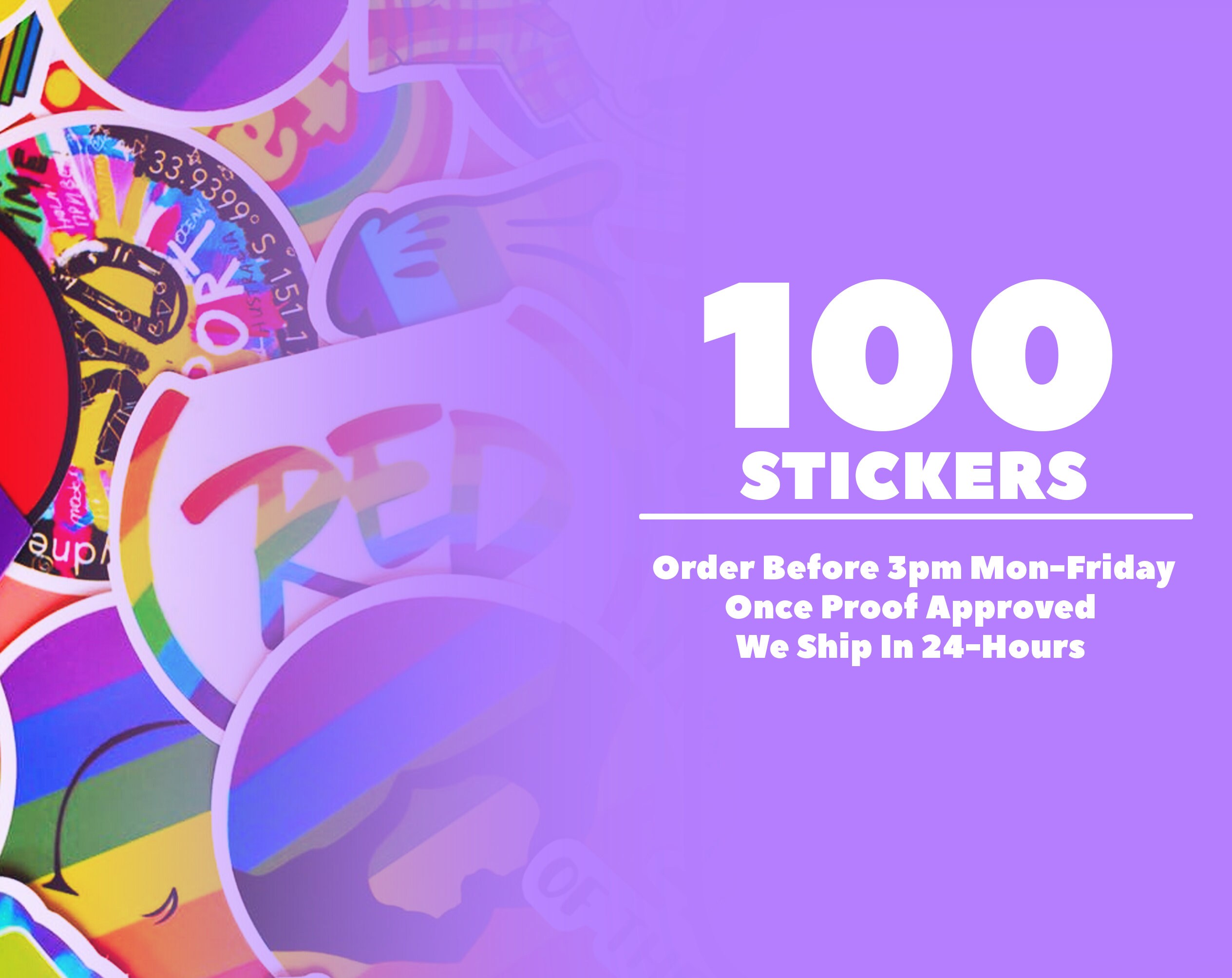 100 Custom Logo Stickers - Custom Decals, Next Day Shipping - Etsy