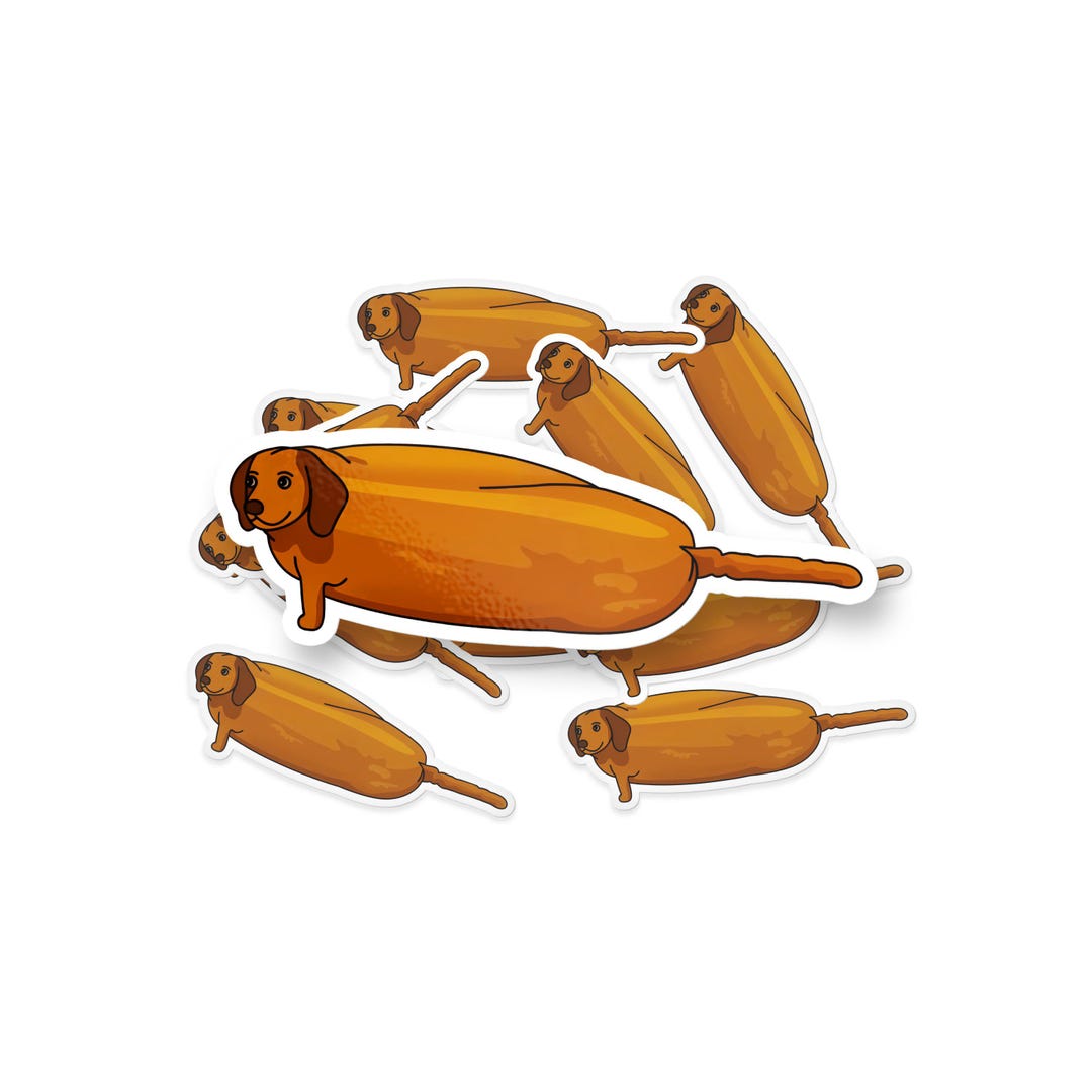 Corn Dog Funny Meme Sticker, Hilarious Food Joke Vinyl Decal ...