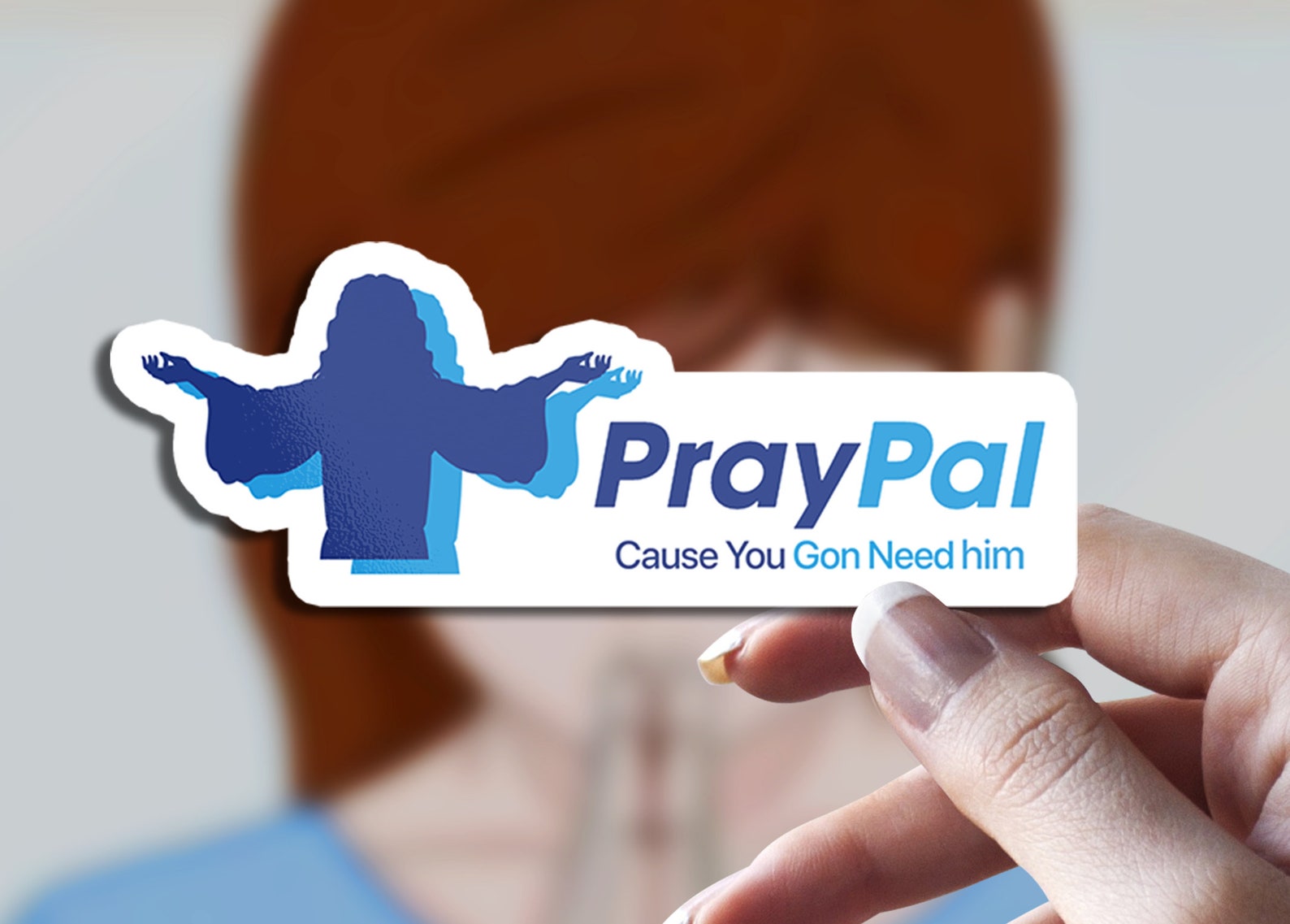 Pray Pal Sticker, Jesus Sticker, Praying Sticker, Pay Pal Parody, Meme ...