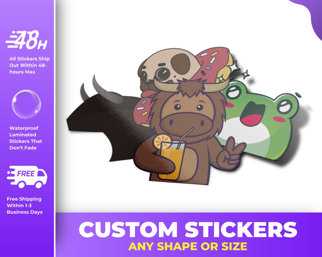 100 Custom Logo Stickers Custom Photo Sticker Personalized Sticker ...