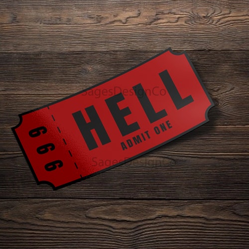 Ticket to Hell Decal - Etsy