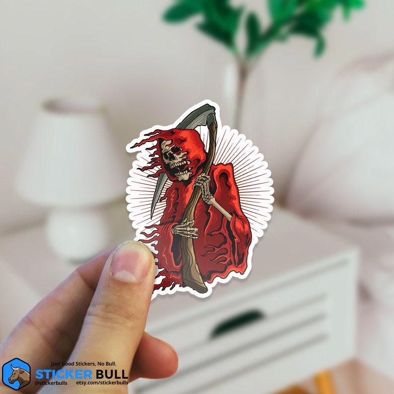 Grim Reaper Sticker Hell Sticker Meme Sticker Skelton - Etsy