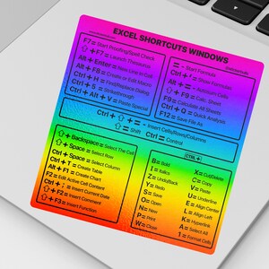 Windows Excel Shortcut Sticker, Windows 11, Windows 7, Windows Laptop ...
