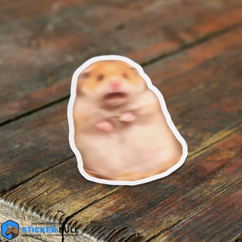 Scared Hamster Meme Sticker Meme Sticker Funny Sticker - Etsy