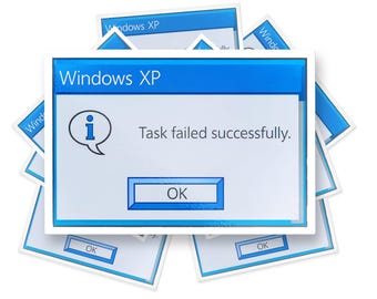 Task Failed Successfully Vinyl Sticker - Etsy