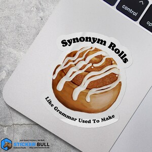Synonym Rolls Sticker, Like Grammar Made Sticker, Cinnamon Roll Sticker ...