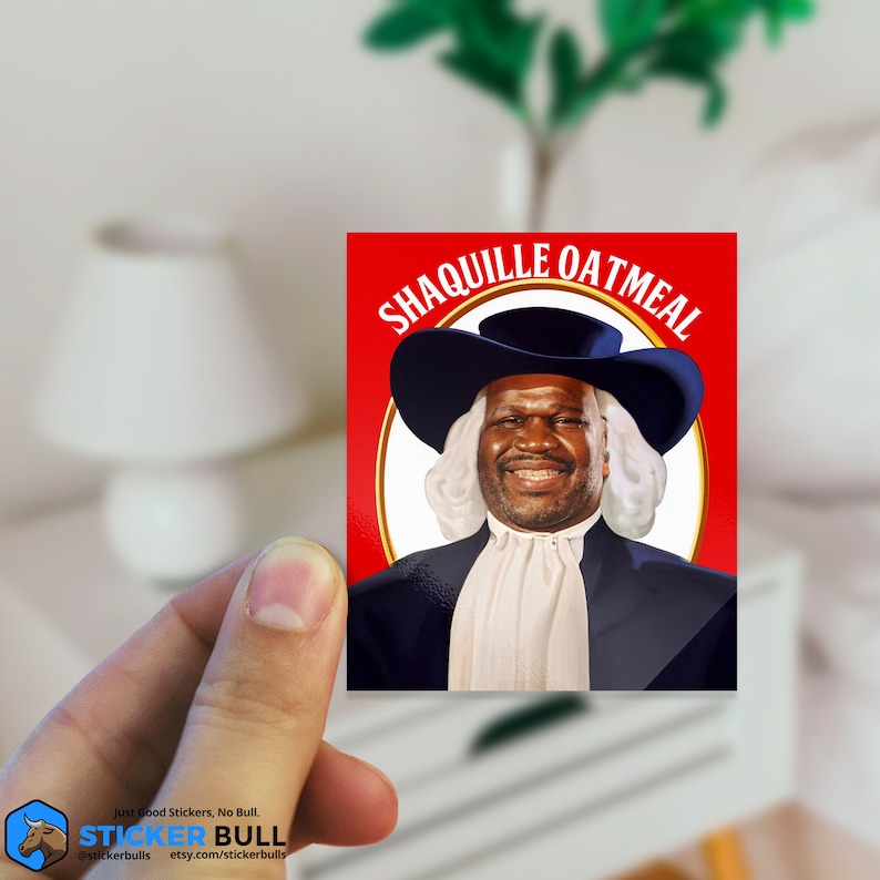 Shaquille Oatmeal Sticker Meme Stickers Funny Stickers - Etsy