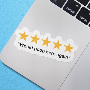 5 Star Poop Sticker Poop Review Sticker Funny Restroom - Etsy