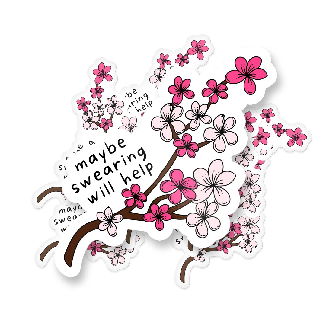 Maybe Swearing Will Help Sticker, Funny Meme, (5 PACK) BOGO - Etsy
