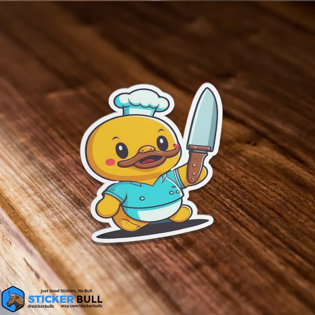 Cute Duck Knife Sticker, Rubber Duck Sticker, Cute Duck, Funny Sticker ...