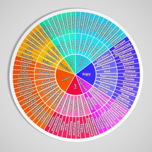 Feelings Wheel Emotions counselor Therapist Mental Health LCSW Lmft ...