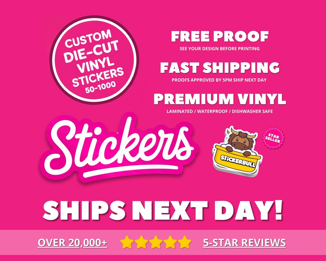 Custom Vinyl Stickers Cut to Any Shape, Custom Bulk Stickers, Custom ...