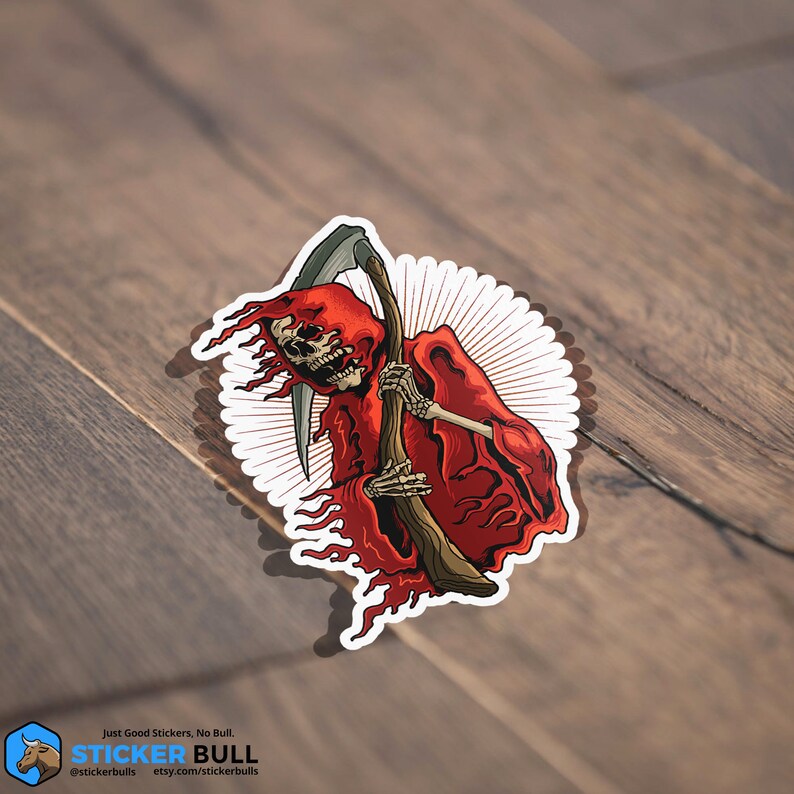 Grim Reaper Sticker Hell Sticker Meme Sticker Skelton - Etsy