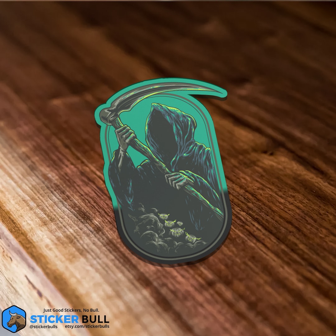 Cool Grim Reaper Sticker, Grim Reaper Parody Sticker, Meme Sticker ...