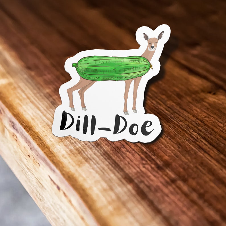 Dill-doe Sticker Funny Deer Sticker Meme Sticker Waterproof - Etsy