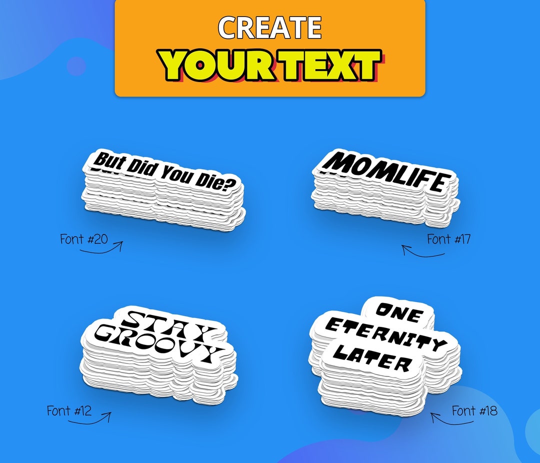 Custom Text Stickers, Custom Stickers Bulk, Custom Stickers Vinyl ...