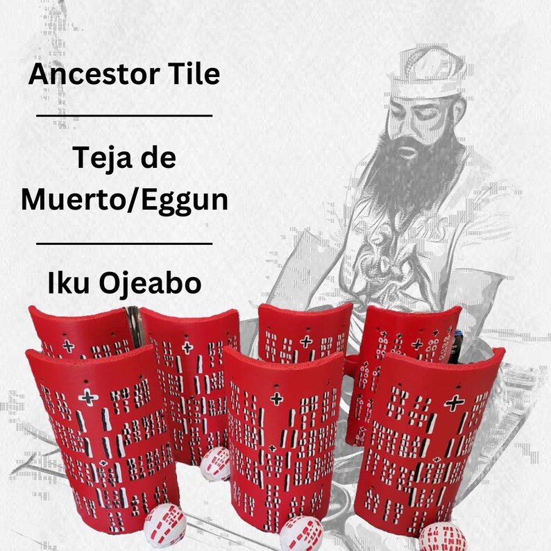 Egun Tile With Staff Teja De Eggun Con Baston Ifa Orula Pagugu - Etsy