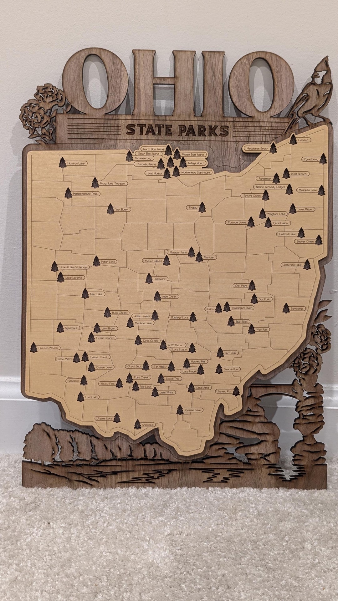 Ohio State Park Map Tracking, Track Your Park Visits Across the State ...