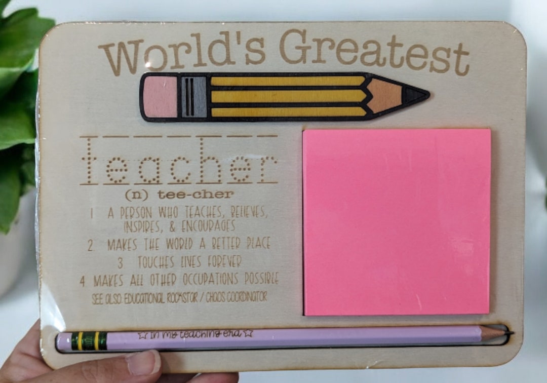 Personalized Teacher Gift | Post It Notepad and Pencil Set ...