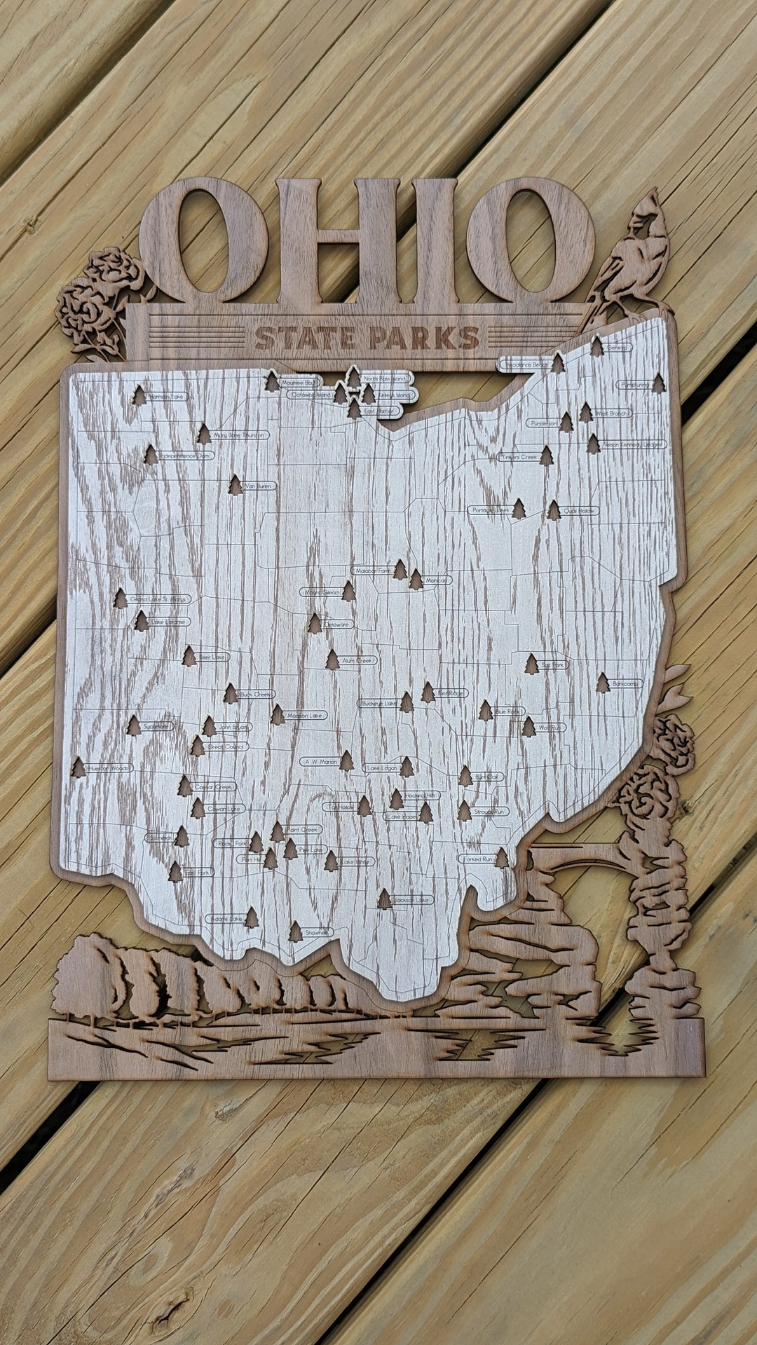 Ohio State Park Map Tracking Track Your Park Visits Across 58 Ohio ...