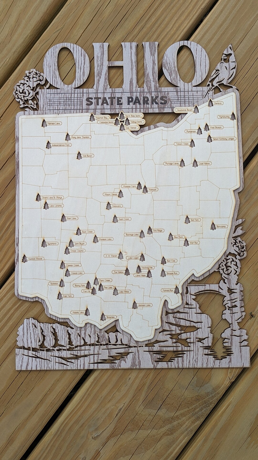 Ohio State Park Map Tracking Track Your Park Visits Across 58 Ohio ...