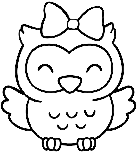 Baby Owl Outline
