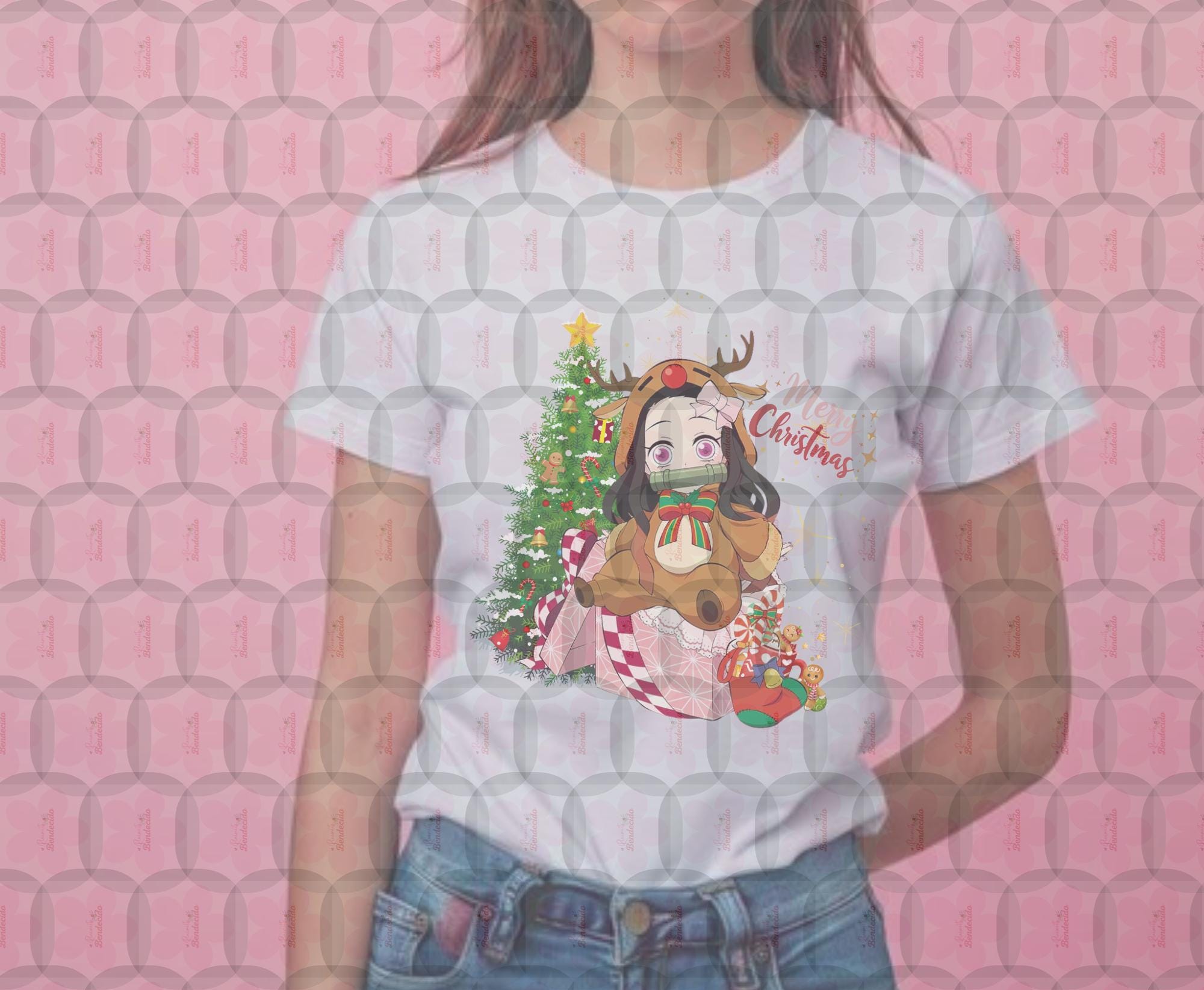 Nezuko Christmas,t Shirt,anime Christmas, Nezuko Holidays, Nezuko Cute ...
