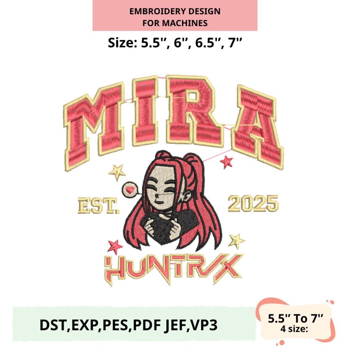 Mira Girl Embroidery Design, Kpop Girl Character Designs, Cute Anime ...