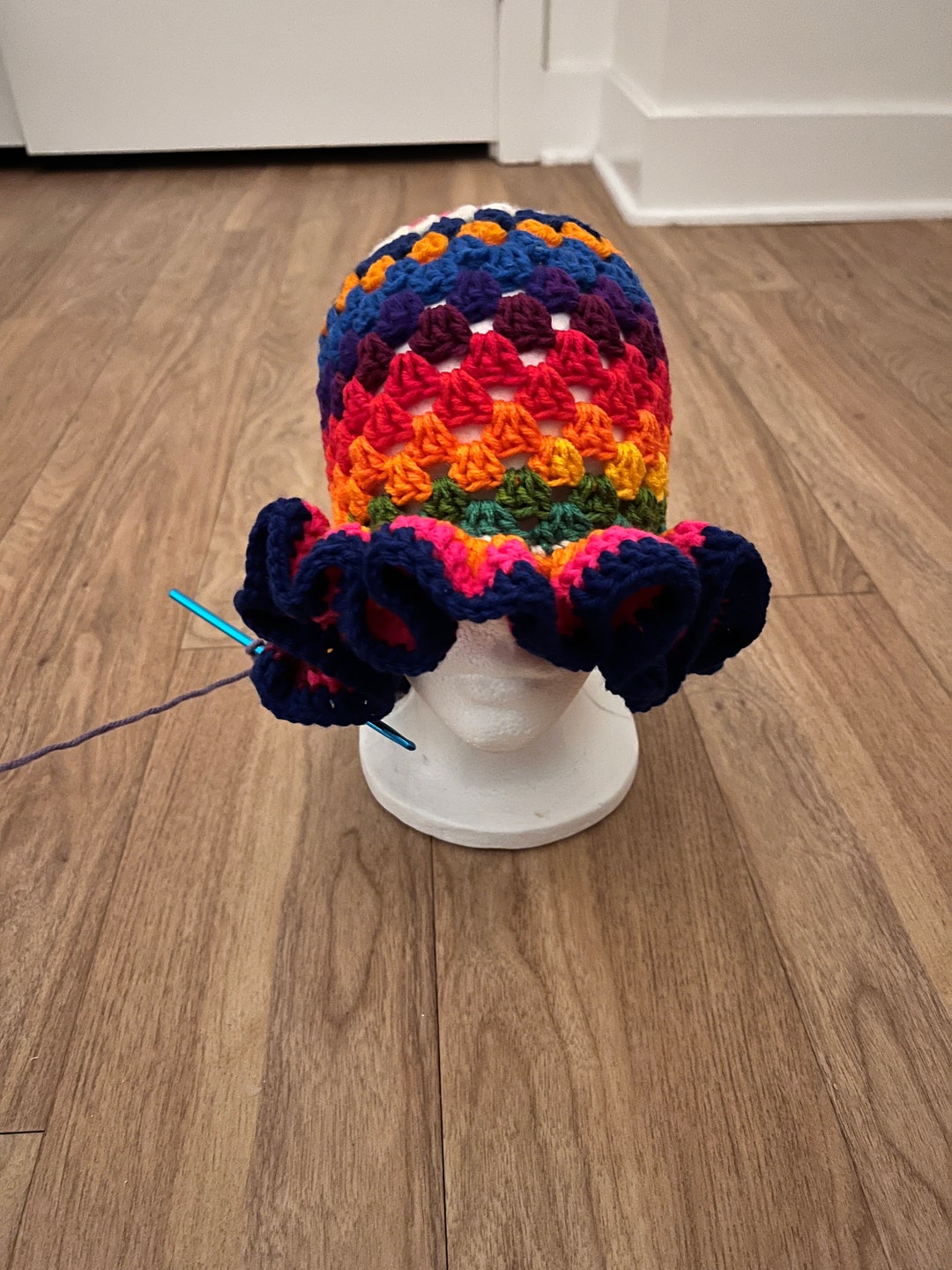 Granny Bucket Hat With Ruffle 1 of 1 - Etsy