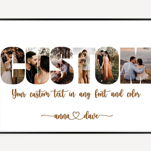 Custom Text Collage Name Photo Collagecustom Letter Collage - Etsy