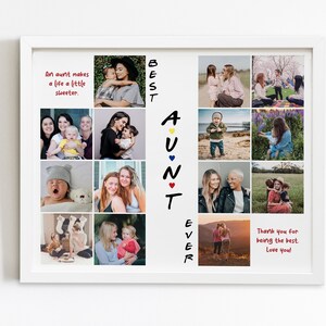Personalized Aunt Photo Collage, Auntie Custom Gift, Gift for Aunt ...