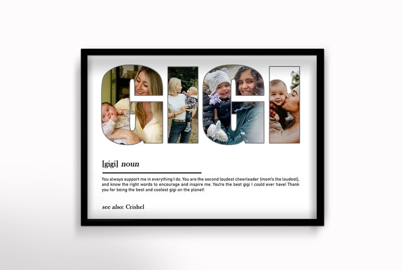 Personalized GIGI Photo Collage, Best Gigi Ever, Gigi Definition Gift ...
