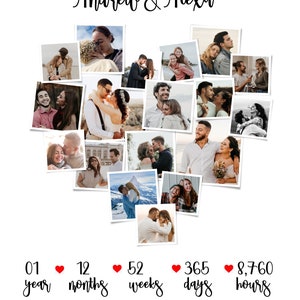 Personalize 1st Year Anniversary Photo Collage Gift 1 Year - Etsy