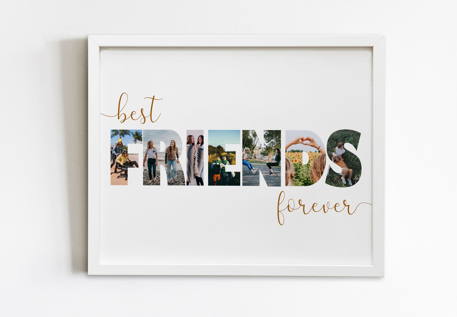 Best Friend Photo Collage, Personalized Bff Photo Collage, Best Friend ...